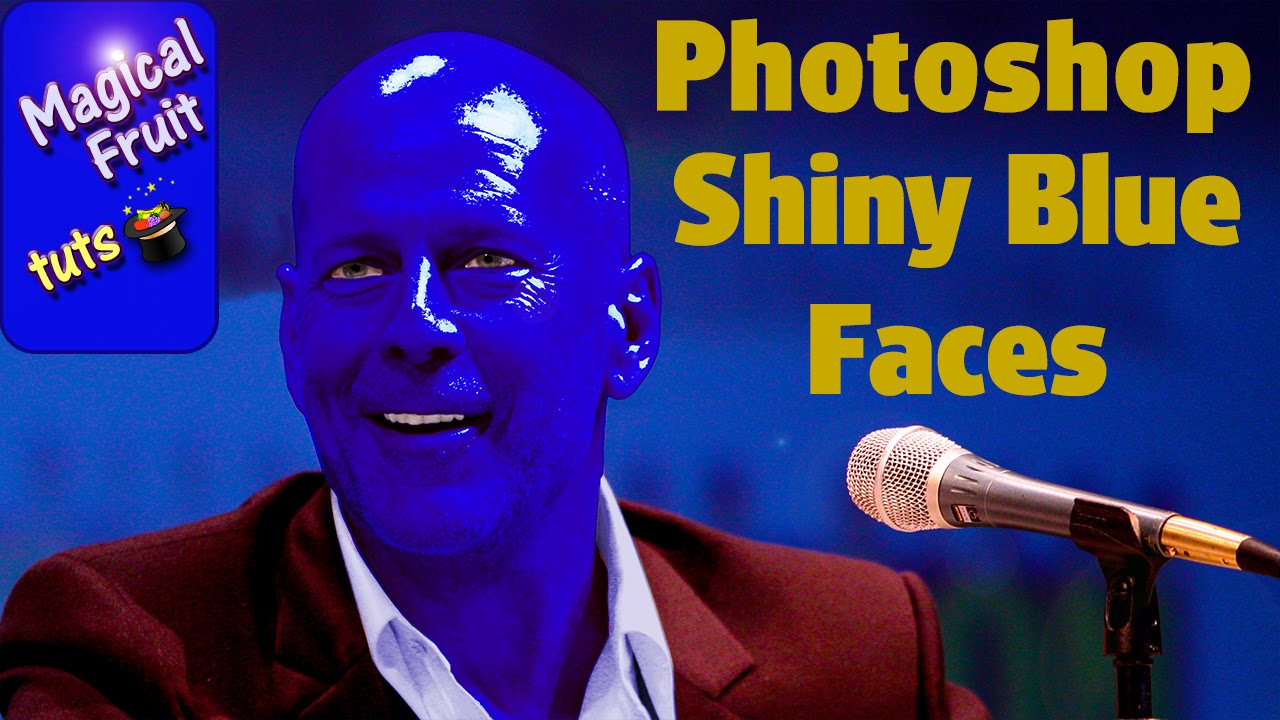 Photoshop: Shiny Blue Man Face Effect - YouTube