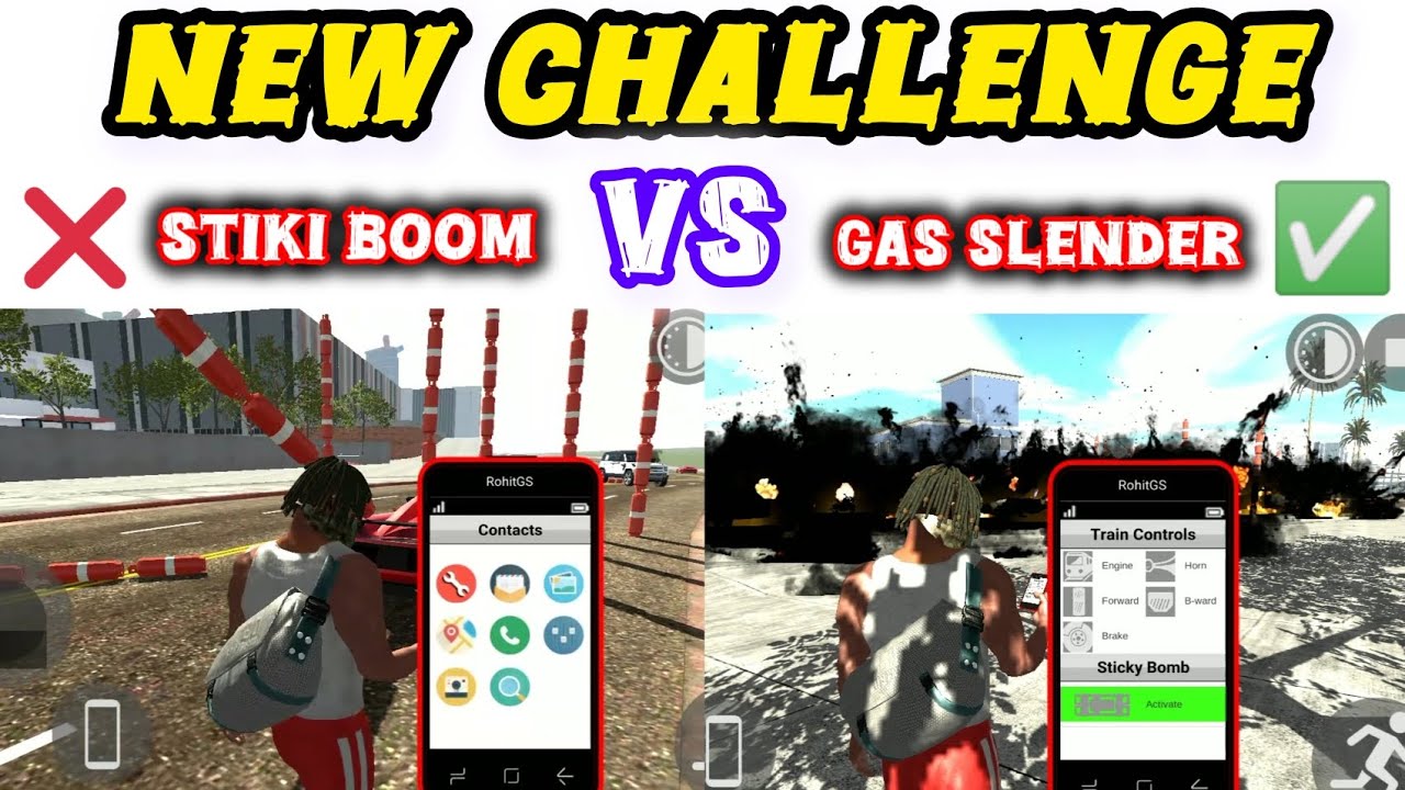 stiki boom vs gas slender 💥 কোনটা বেশি শক্তিশালী? | Indian bike driving 3d | HK Gaming 22.0 ...