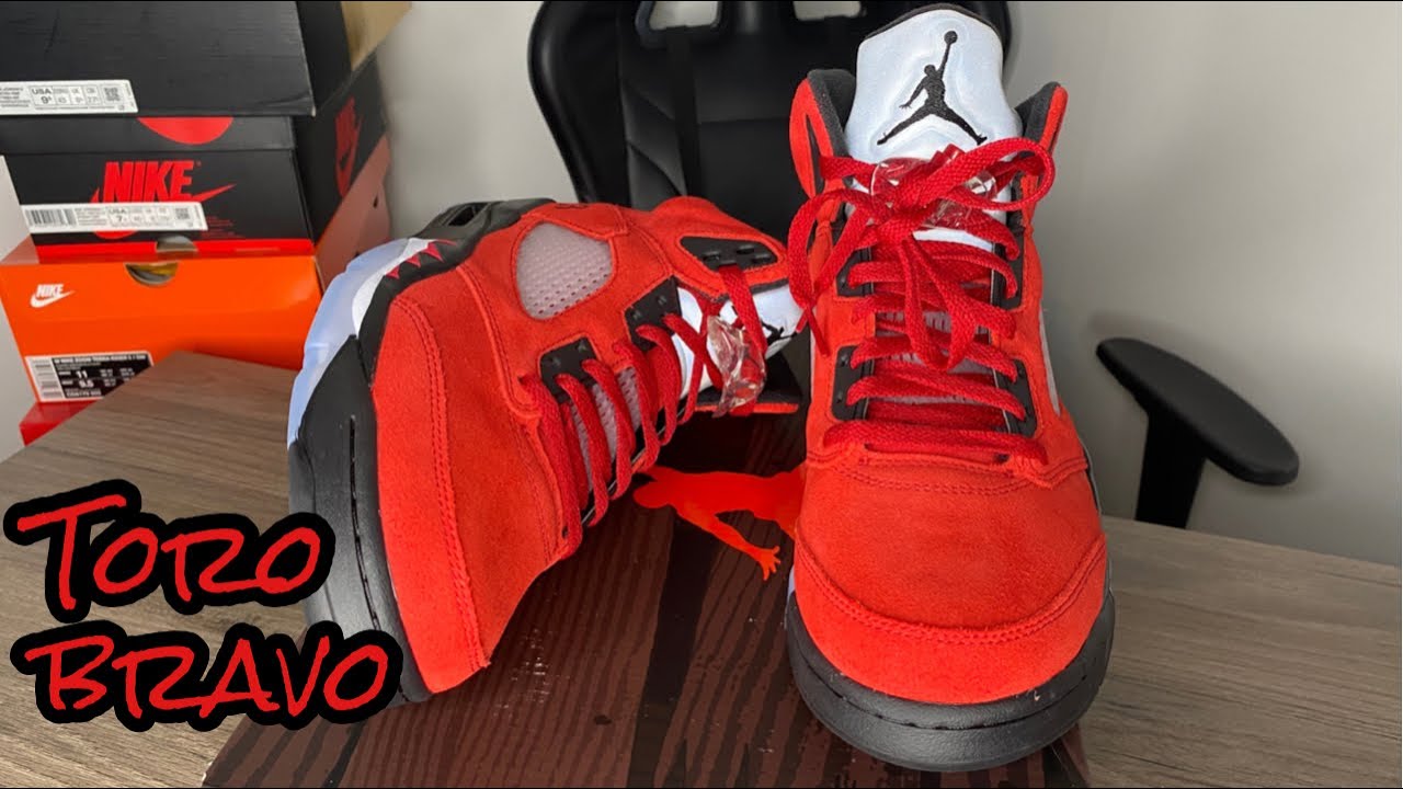 Air Jordan 5 TORO BRAVO RAGING BULL RETRO REVIEW + ON FOOT - YouTube