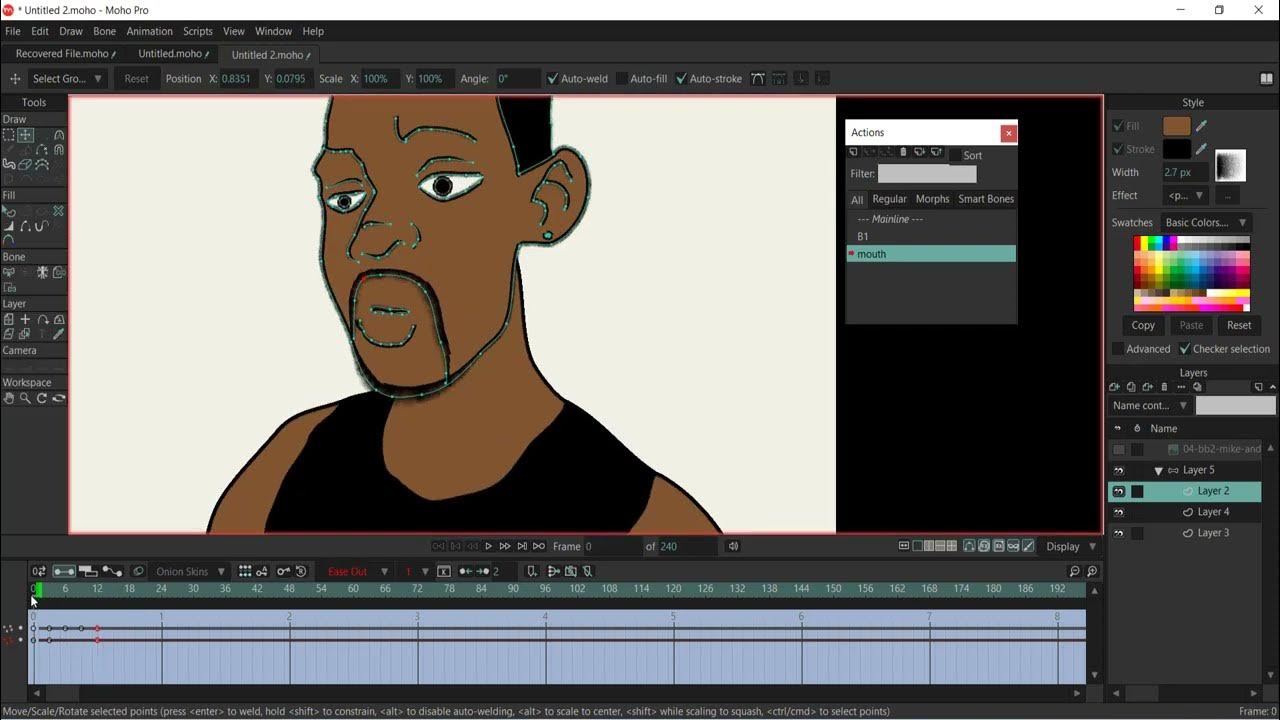 moho mouth animation using action bones - YouTube
