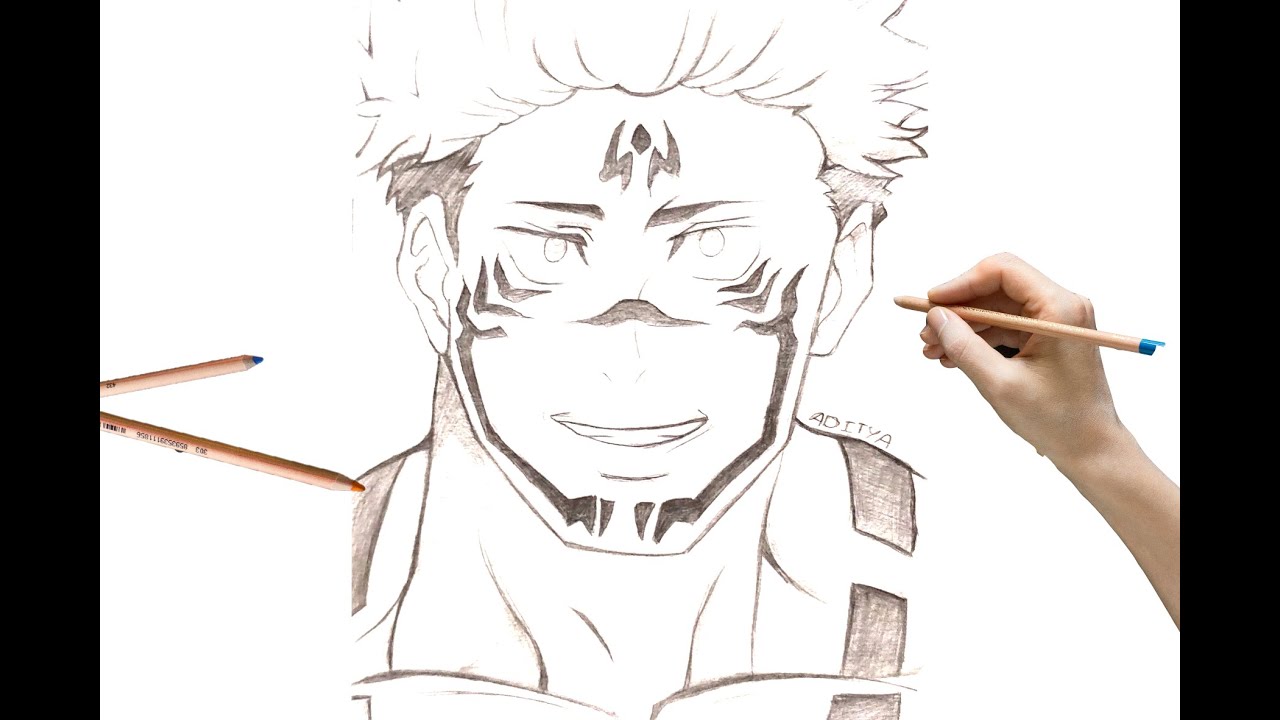 How to draw RYOMEN SUKUNA from Jujutsu Kaisen - YouTube