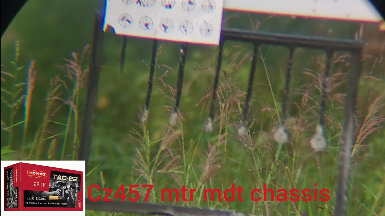 Cz457 mtr mdt 50yards kyl rack plinking w/ norma tac22 - YouTube