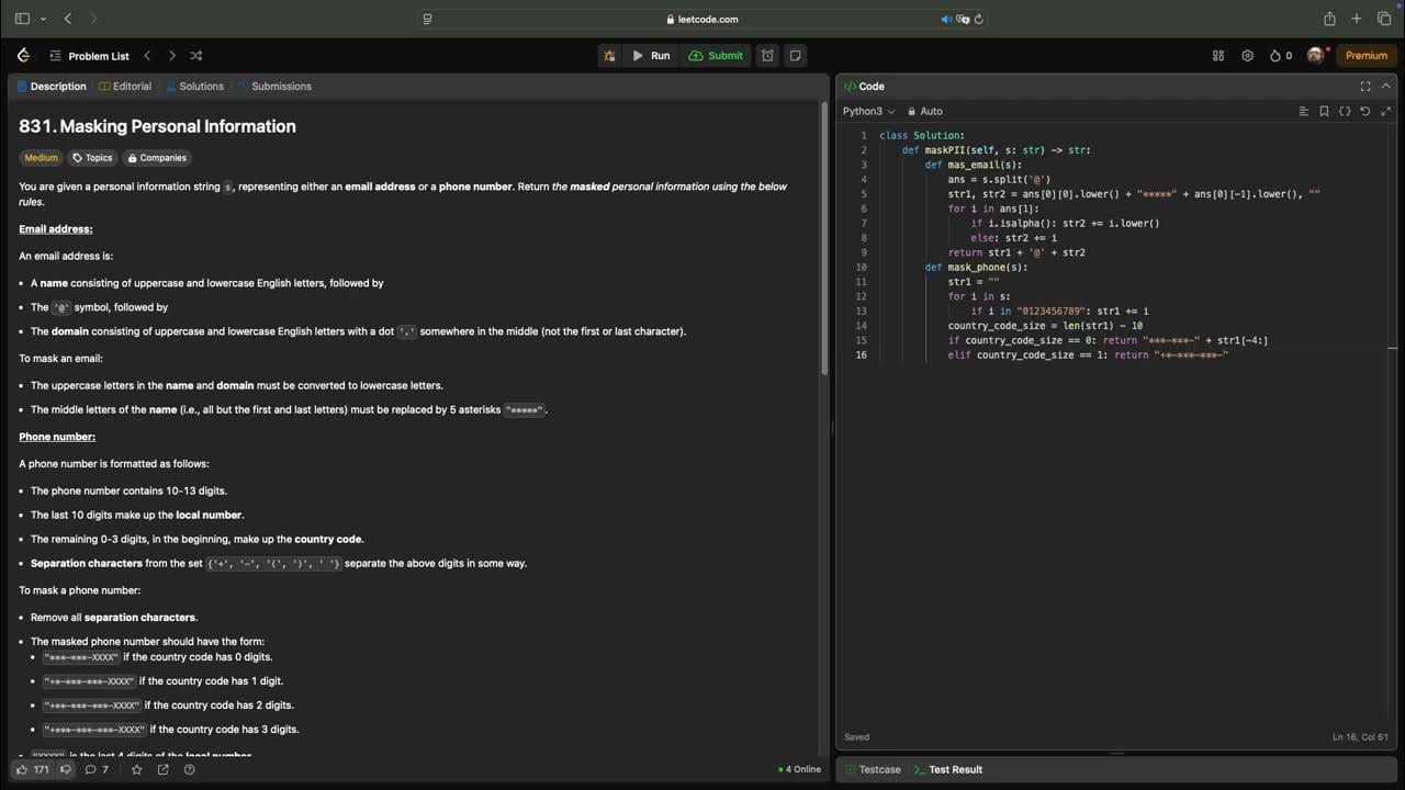 No Sound Leetcode 831: Masking Personal Information - YouTube