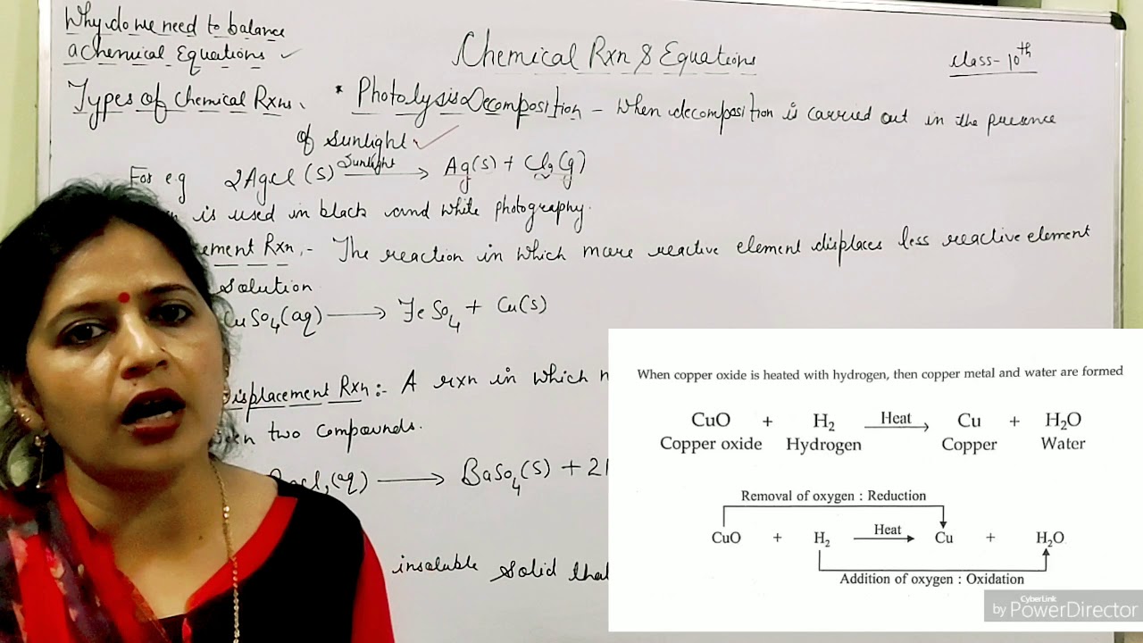 Chemical reaction & equation class-10 chapter- 1 chemistry (types of ...