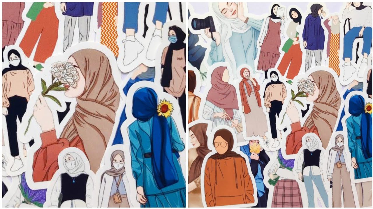 How to make Hijab Girl Stickers | Diy Hijab Girl Stickers for journal ...