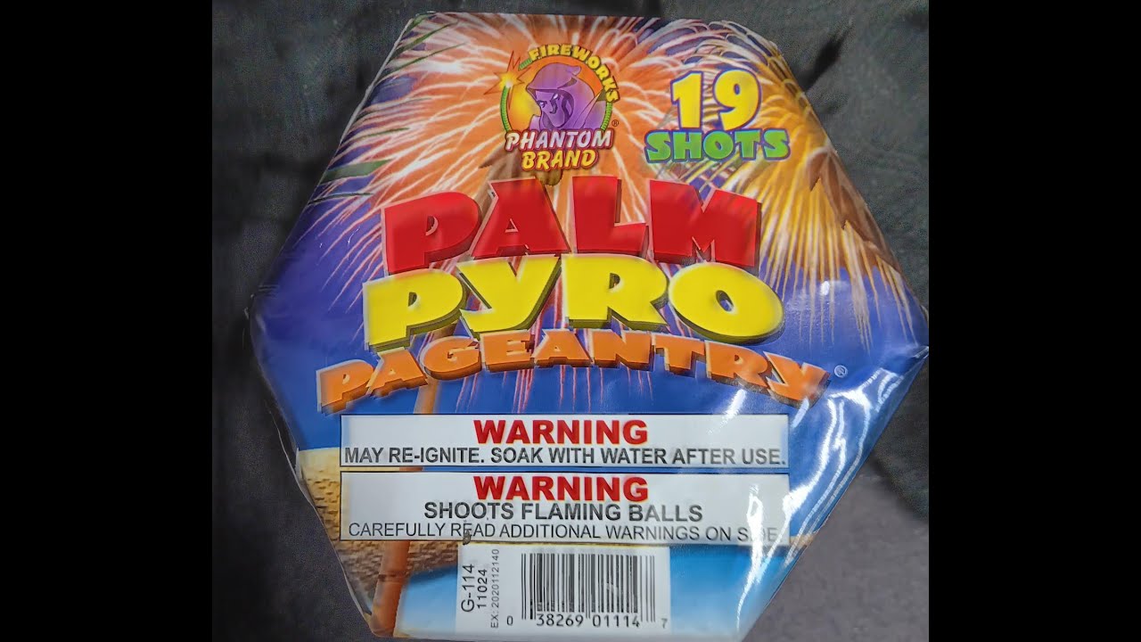 PALM PYRO PAGEANTRY BY (PHANTOM BRAND FIREWORKS) 19 SHOT 200 GRAM - YouTube