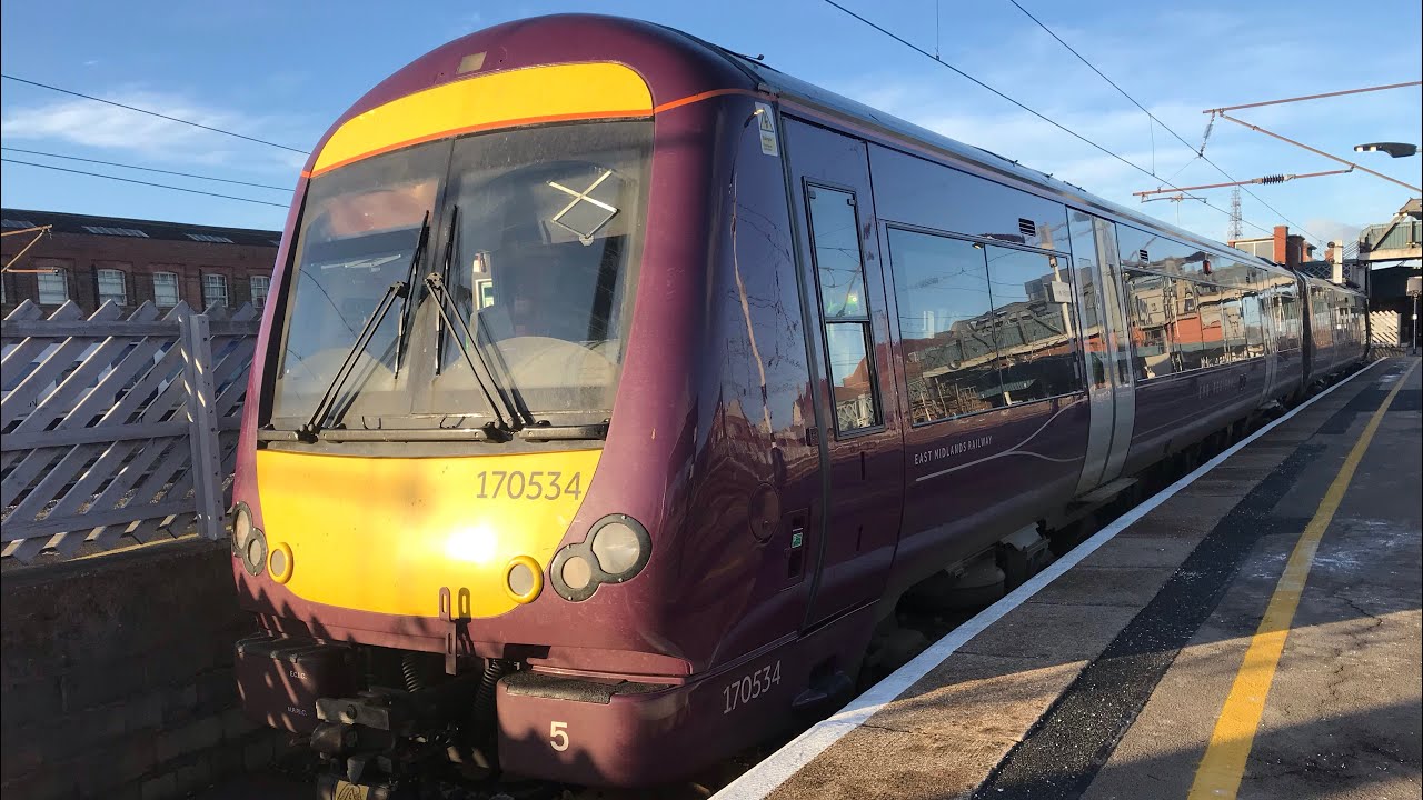 170534 EMR leaving Doncaster railway station - YouTube