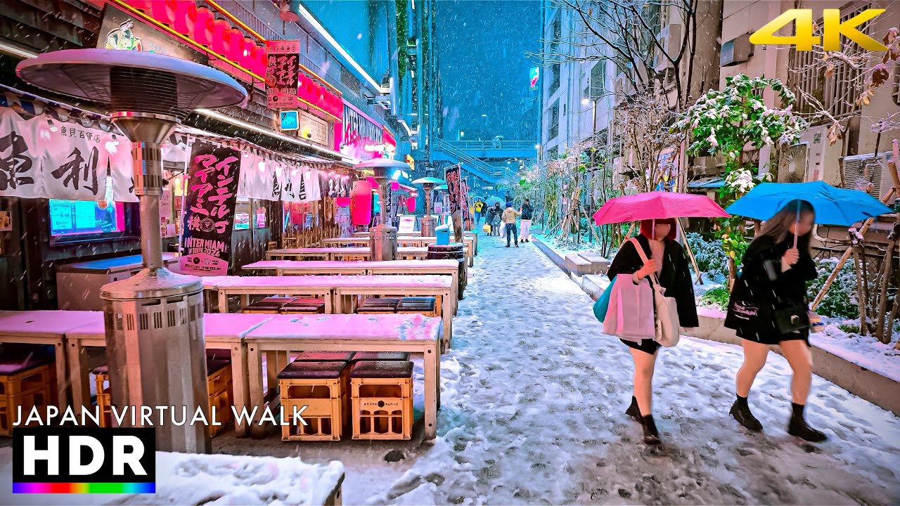 Tokyo Shibuya Snowy Night Walk, Japan • 4K HDR - YouTube