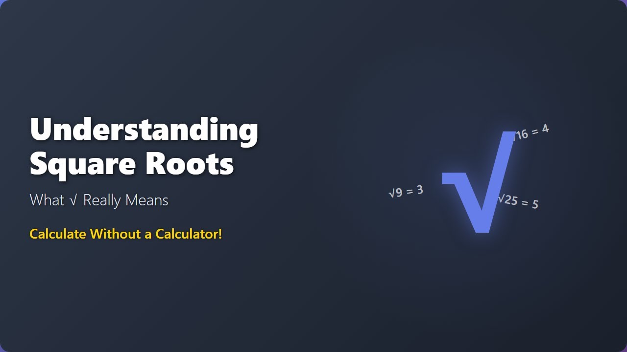 Understanding Square Roots: A Beginner's Guide (Easy Examples) - YouTube