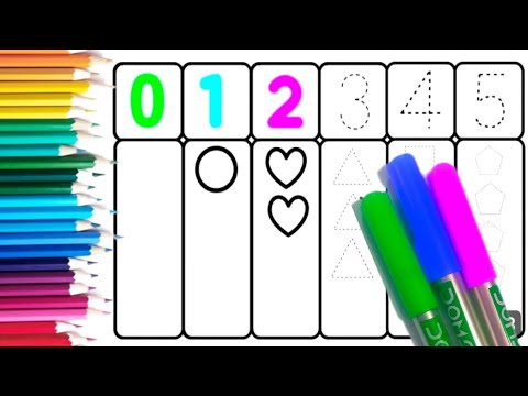 1234 counting number ginti colour learning for preschool kids 2d shapes ...
