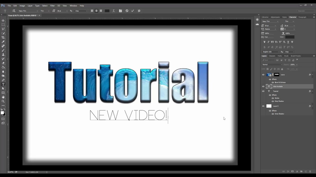 Photoshop Image Inside Text Effect Tutorial - YouTube