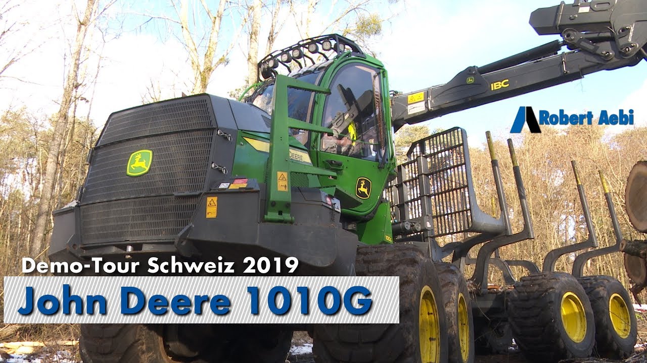 John Deere 1010G Forwarder auf Demo-Tour Schweiz 2019 - YouTube