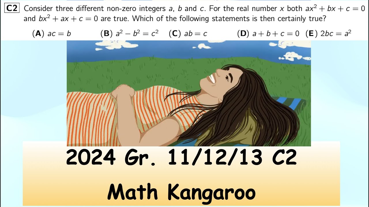 English 2024 Gr.11/12/13 C2: Mathe Känguru, Känguru der Mathematik, Kangaroo math, logic, 袋鼠数学 ...
