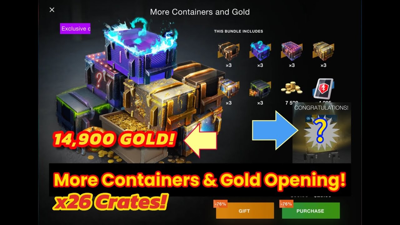 wot Blitz Crate Opening More Containers & Gold x26 Containers 15k Gold ...