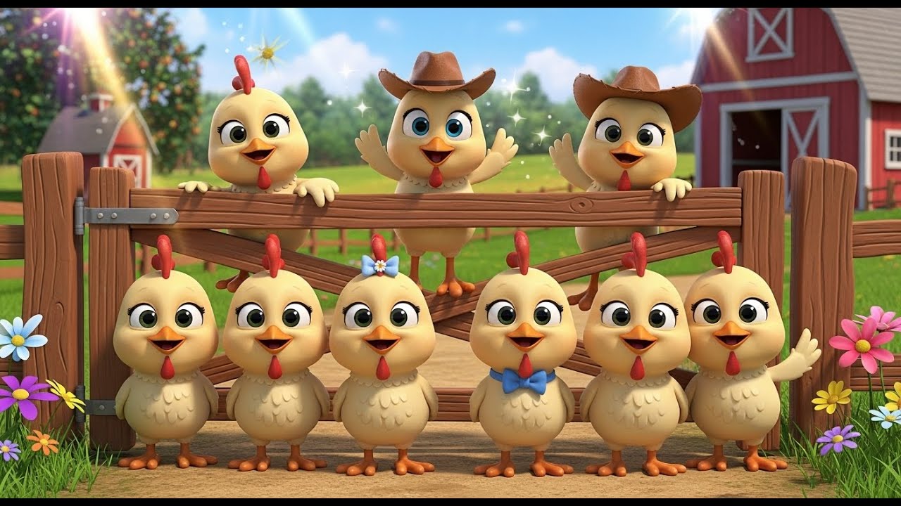 Counting Chickens at the Farmyard Gate | Nursery Rhyme Song for Kids ...