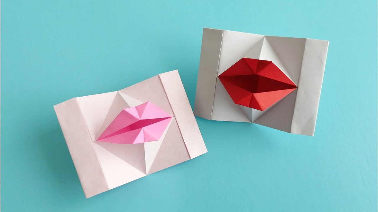 Origami Mouth | How to make a paper Kissing Lips | Origami Valentine’s ...