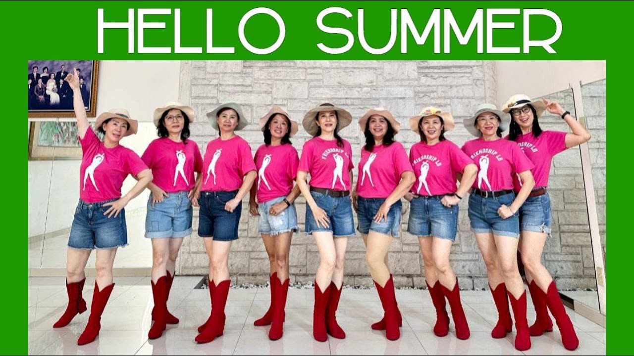 Hello Summer Line Dance (demo & count) - YouTube
