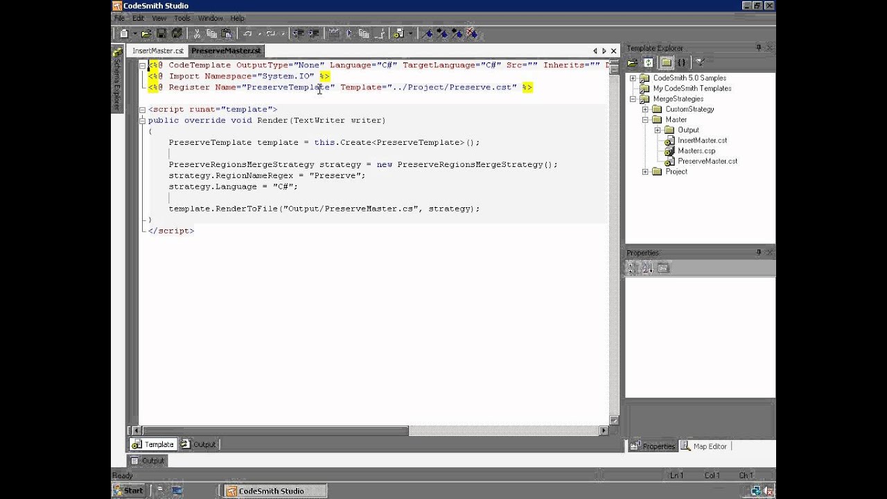 CodeSmith Generator - Merge Strategies - YouTube