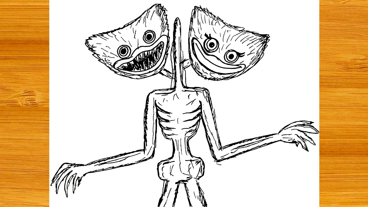 How to draw Huggy Head and Kissy Head step by step - YouTube