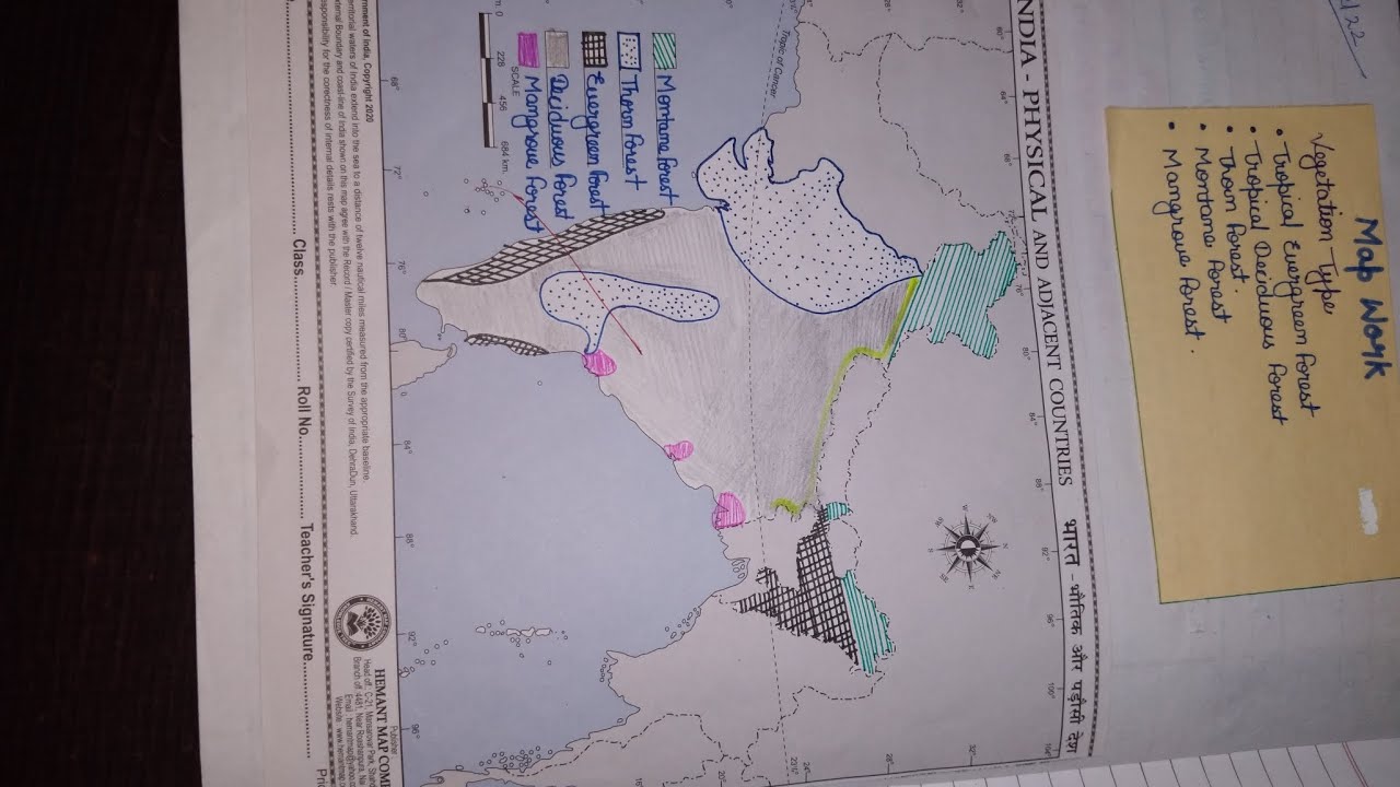 Class 9th Geography Chapter 5 Natural Vegetation and Wildlife map of ...
