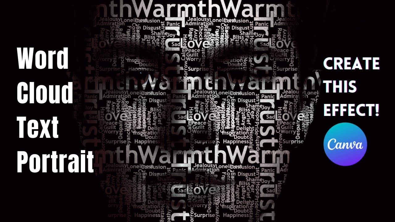 How To Create a Stunning WORD CLOUD TEXT PORTRAIT in Canva (Step-By-Step Tutorial) - YouTube