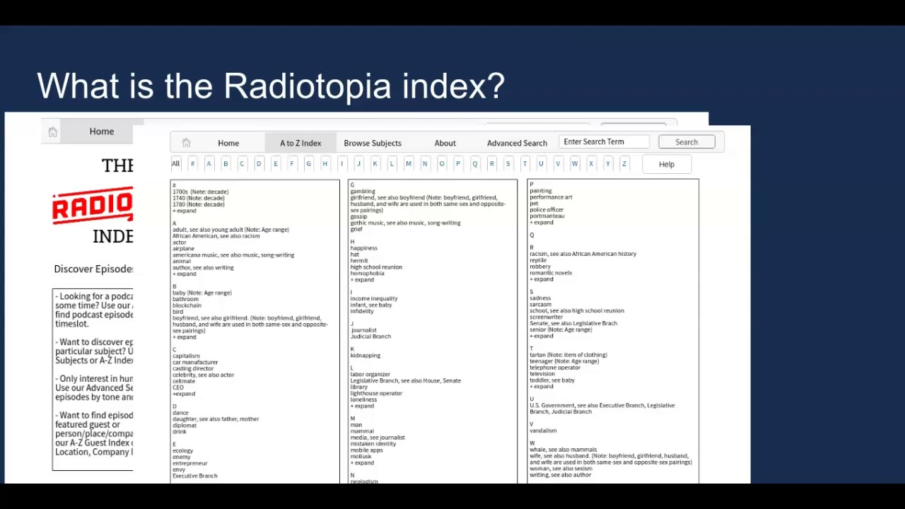 Radiotopia Index - YouTube