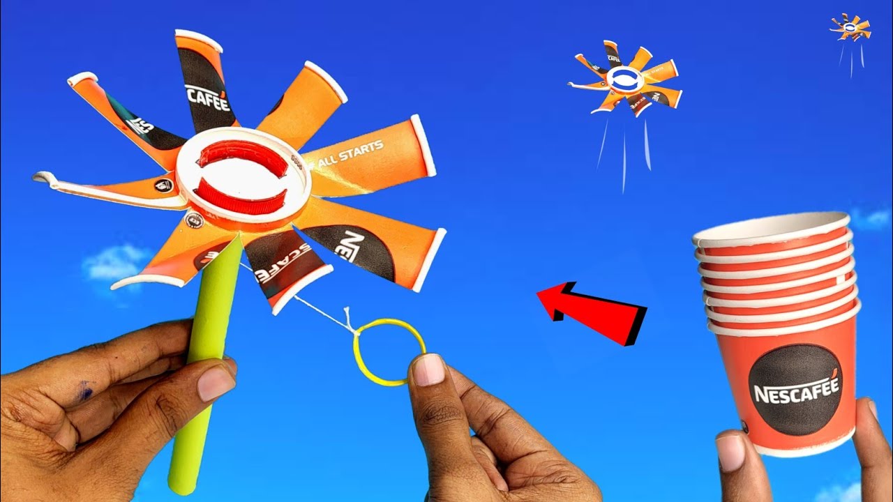Easy paper cup helicopter , how to make flying helicopter , best paper ...