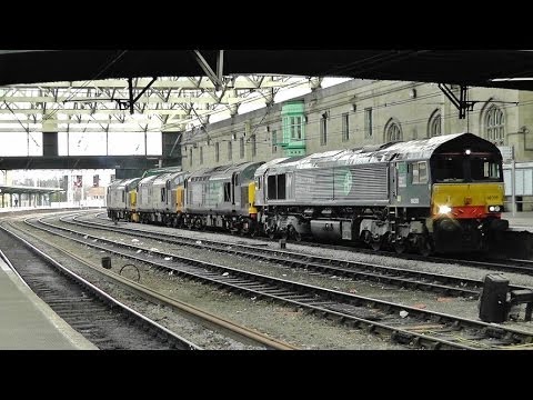 DRS Diesel Loco Convoy - 66305 37607 37601 and 37606 - Carlisle 16th ...