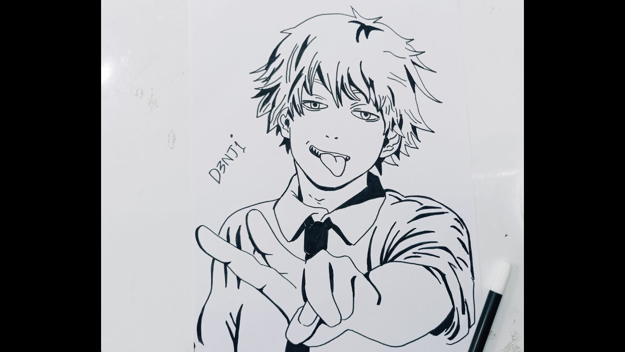 How To Draw Chainsaw Man “Denji” Speed Drawing - Chainsaw Man - YouTube
