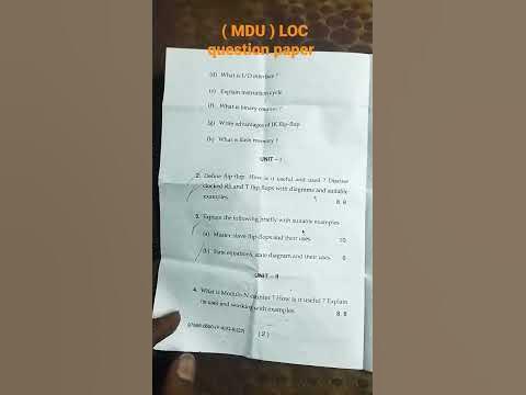 Logical organization of computer (LOC) question paper MDU Bca 2 ...