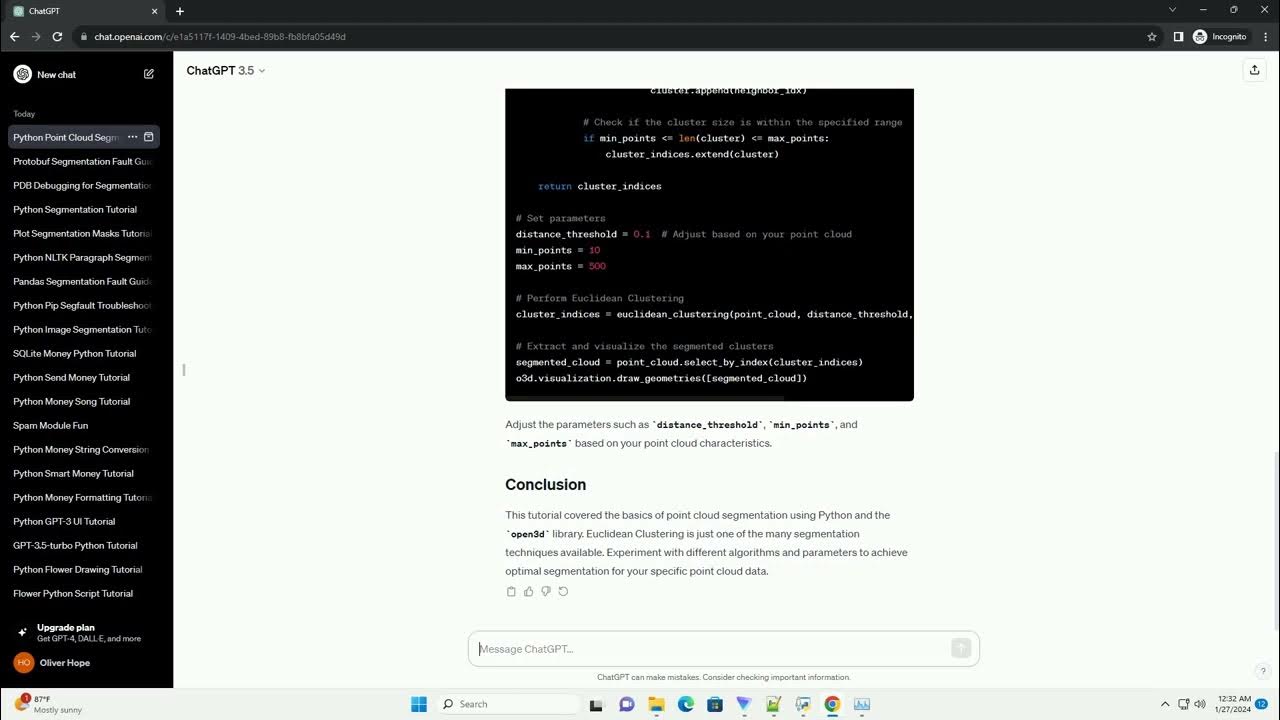 python point cloud segmentation - YouTube