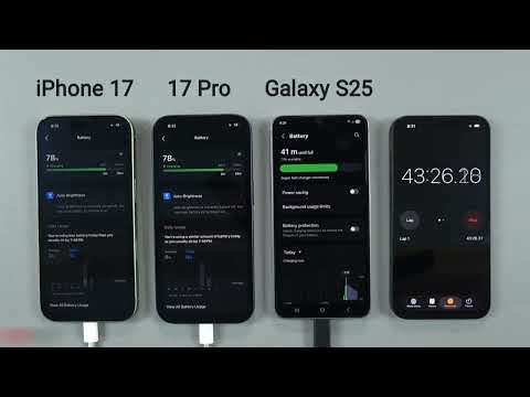 Apple iPhone 17 vs 17 Pro vs Samsung Galaxy S25 Charging Test