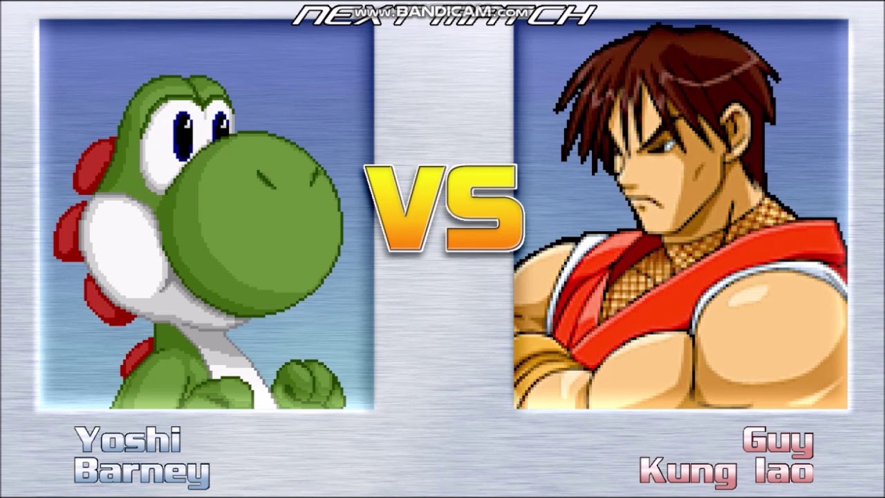 Yoshi And Barney vs. Kung Lao And Guy - Mugen Fight - YouTube