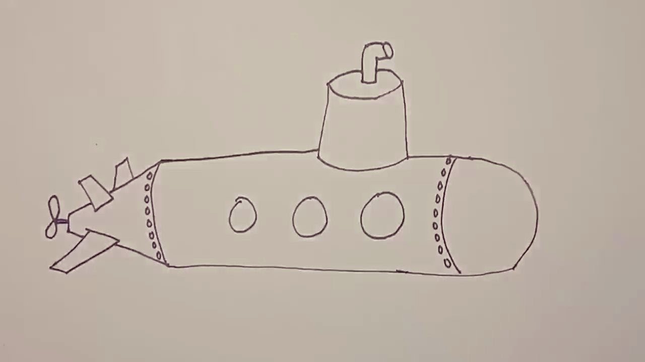 How to draw submarine step by step. #art #drawing #painting #craft # ...