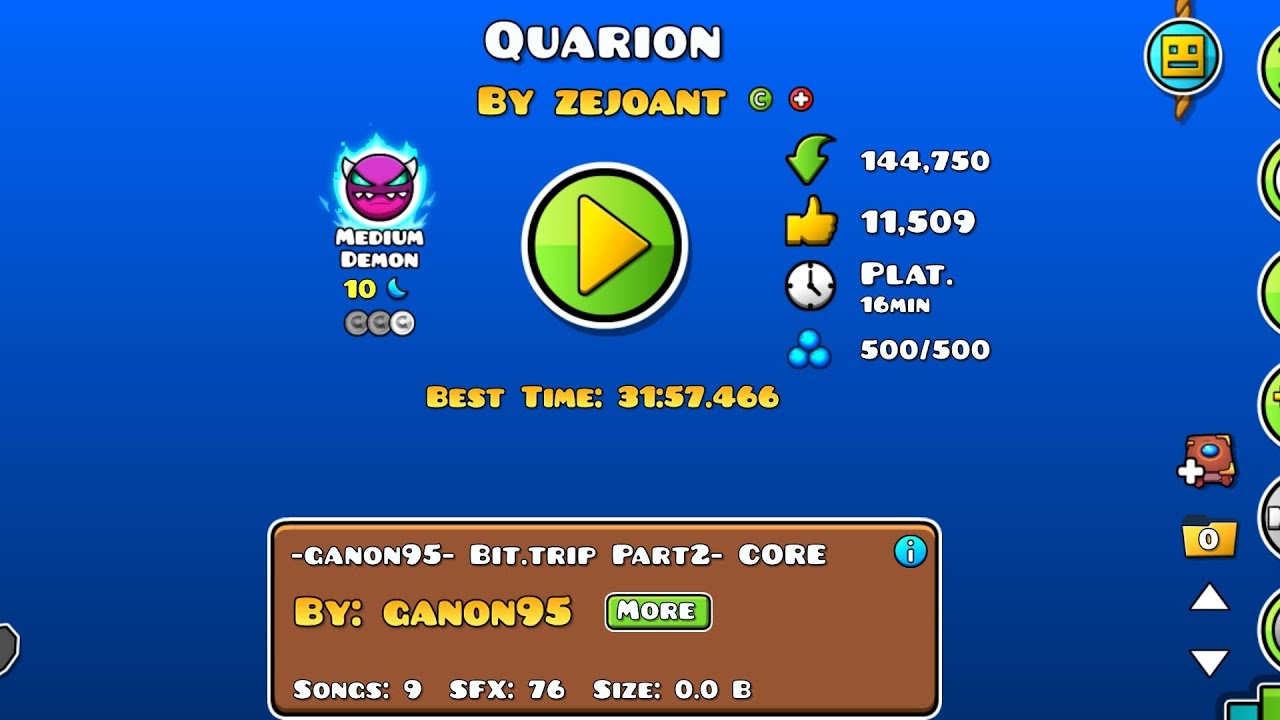 QUARION By:ZEJOANT[Geometry Dash 2.2]Una odisea galáctica - YouTube