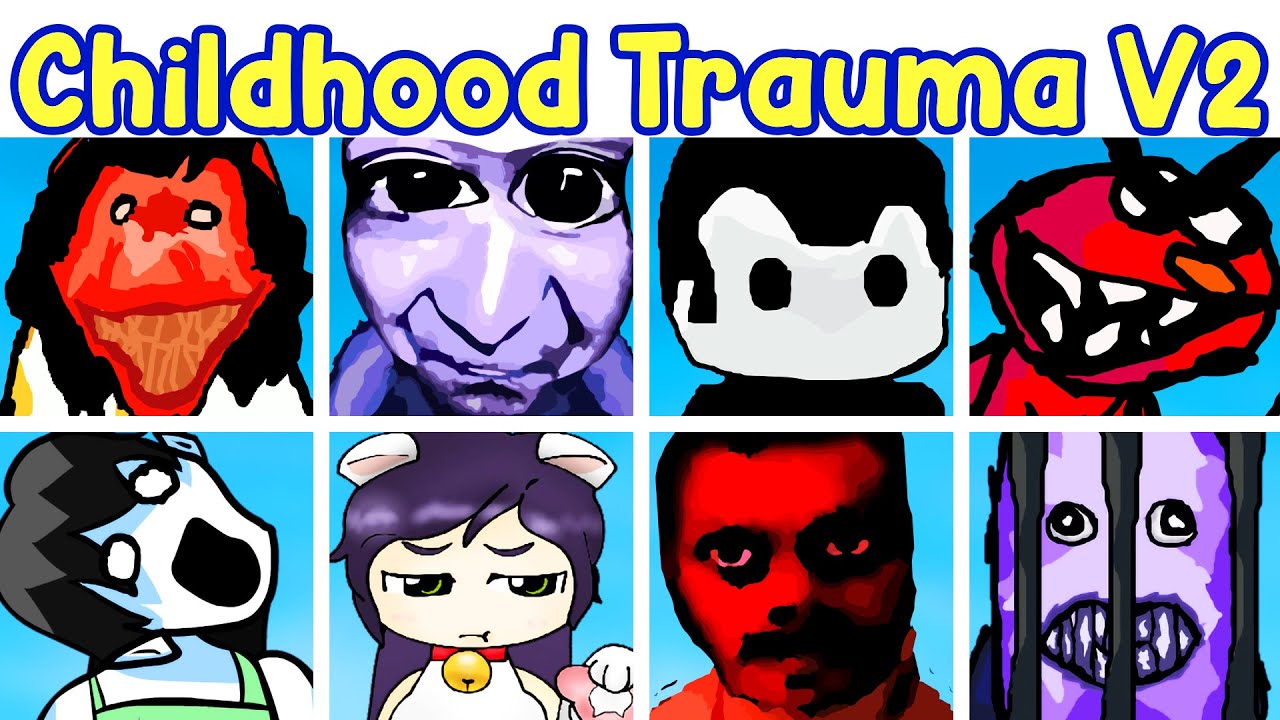 Friday Night Funkin': VS Childhood Trauma V2 [Smile Dog, Ao Oni, Soup ...