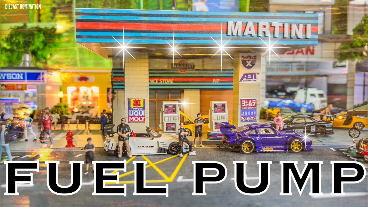 1/64 Scale GAS STATION Diorama Layout | Diecast Models Display #4k # ...