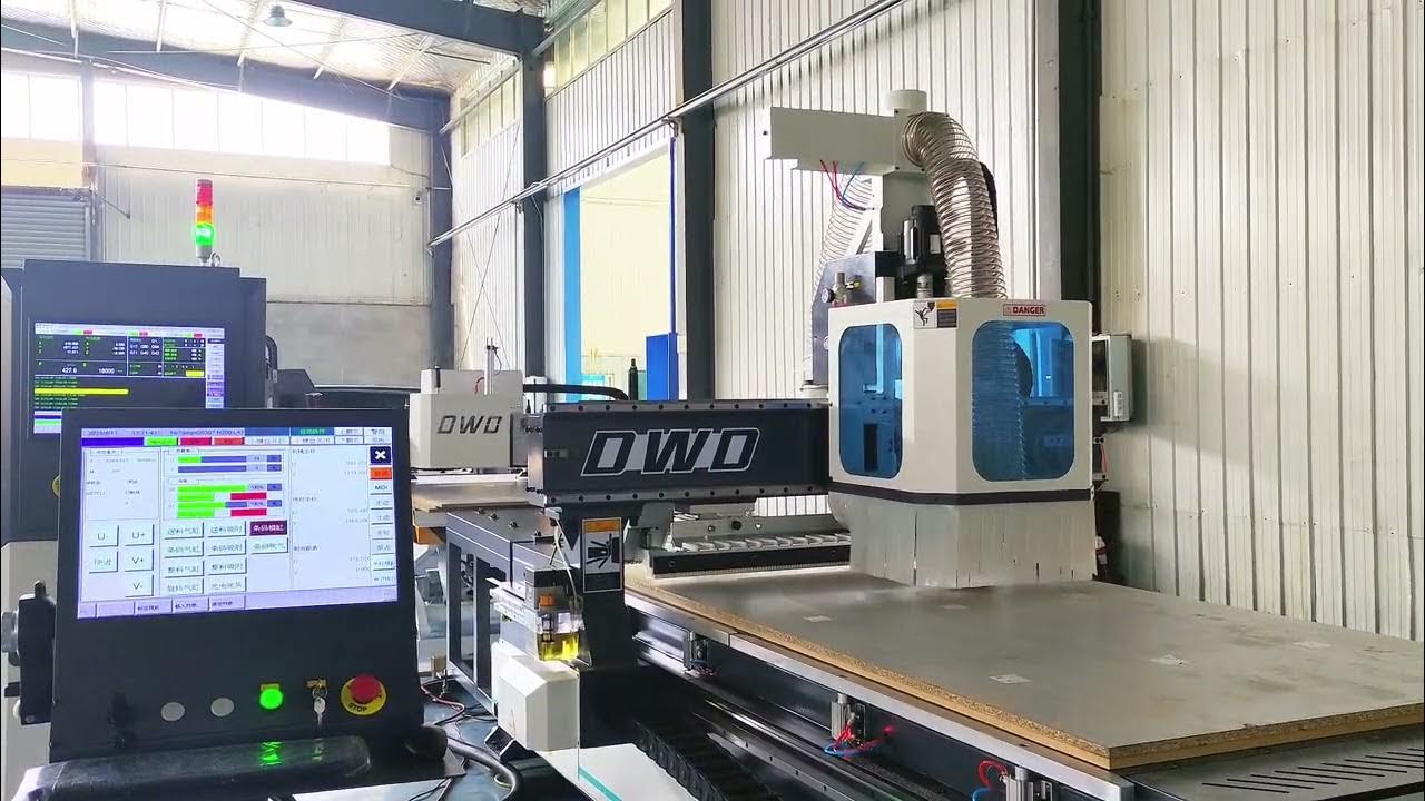DWD CNC nesting machine with auto labeling auto loading and unloading - YouTube