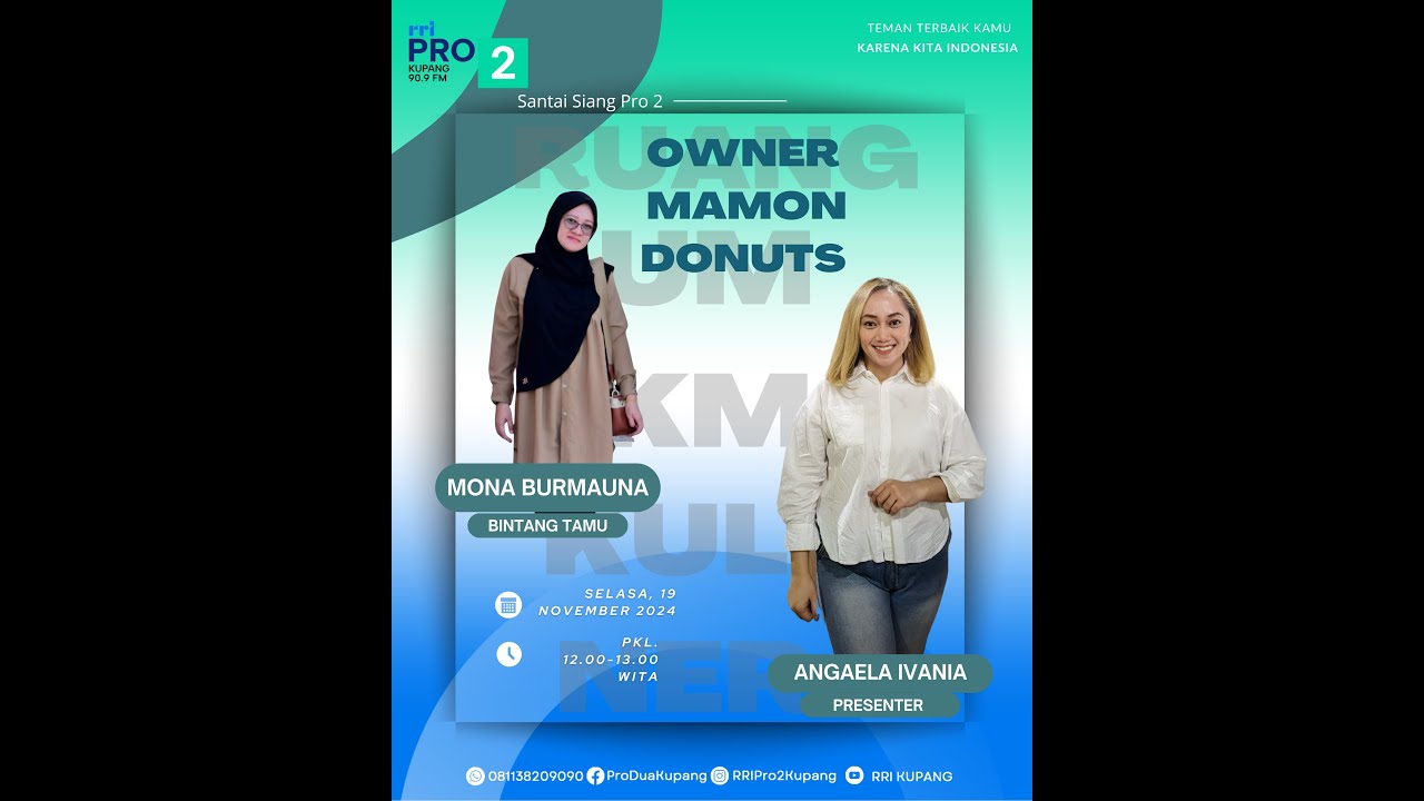 RUANG UMKM & KULINER - OWNER MAMON DONUTS || SELASA, 19 NOVEMBER 2024 ...