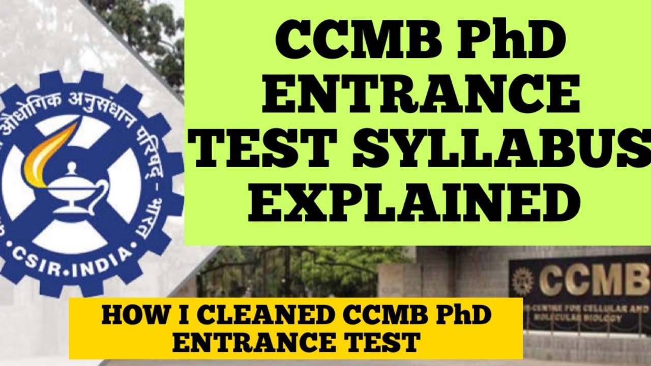 CCMB PHD SYLLABUS EXPLAINED|| HOW I CLEARED CCMB PHD ENTRANCE TEST ...