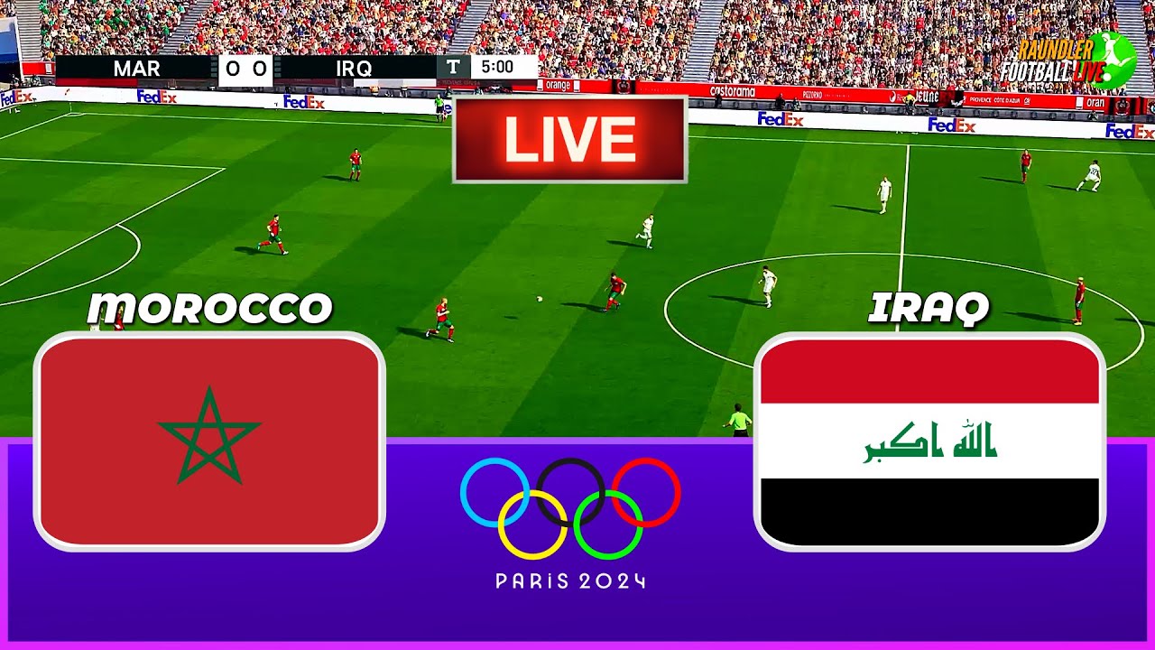 LIVE🔴| MOROCCO vs IRAQ - Paris Olympic Games 2024 | Full Match | PES 21 ...