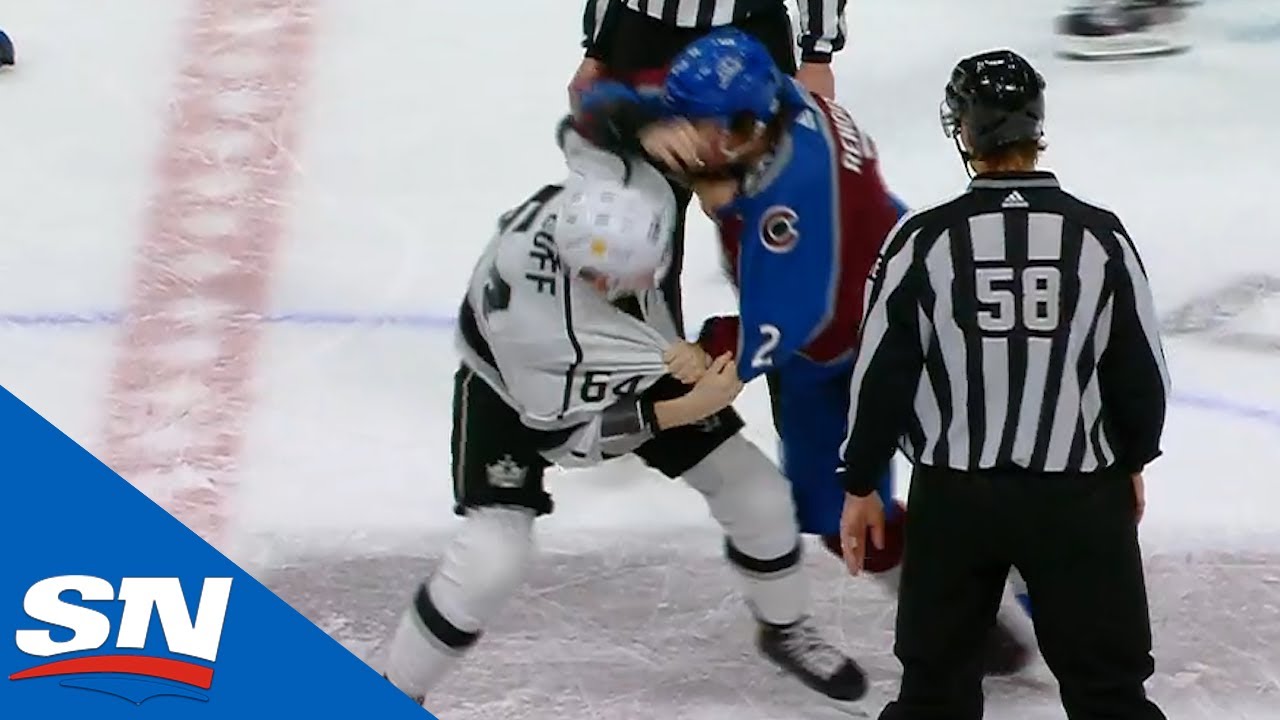 Matt Luff And Dan Renouf Get Into A Scrap At Center Ice - YouTube