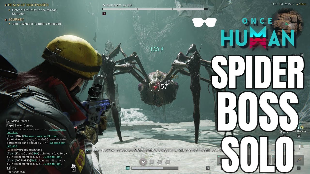 Once Human Arachsiam Spider Boss Flight Solo #oncehuman - YouTube