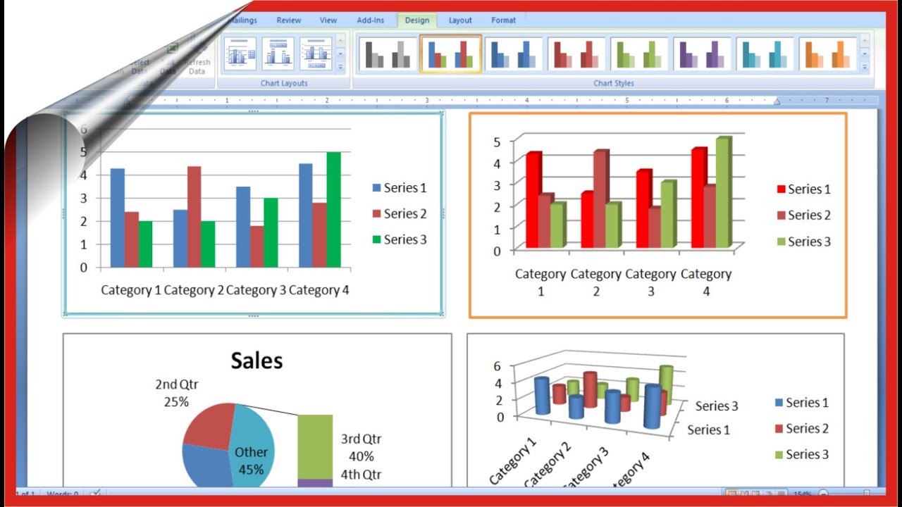 How To Insert And Use Chart In Ms Word | Graphs And Charts In Microsoft