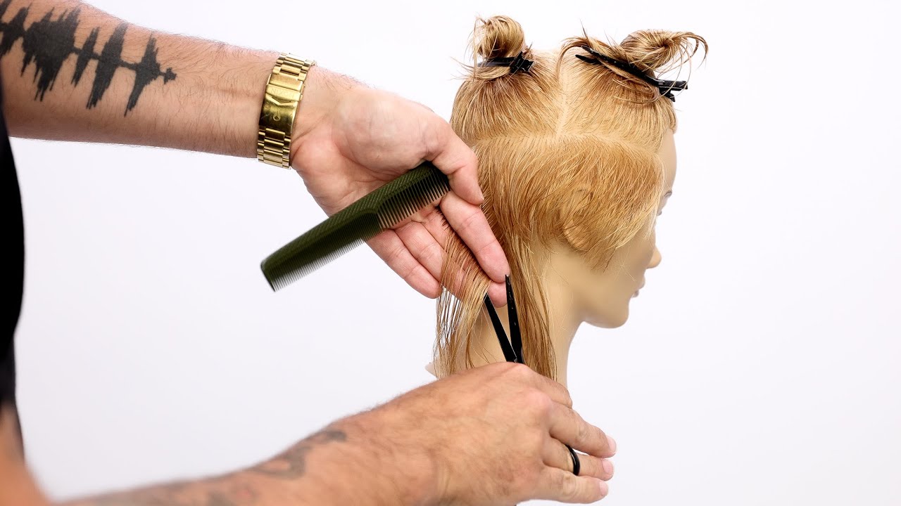 Short Layered Precision Scissor Haircut Tutorial | K-POP Inspired - YouTube