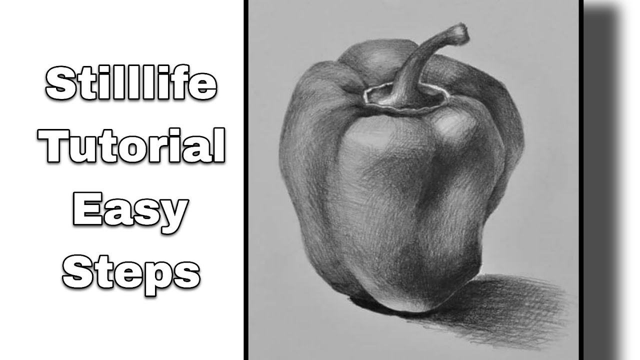 How to draw capsicum? | Shading pencils Stilllife| Stilllife easy art ...