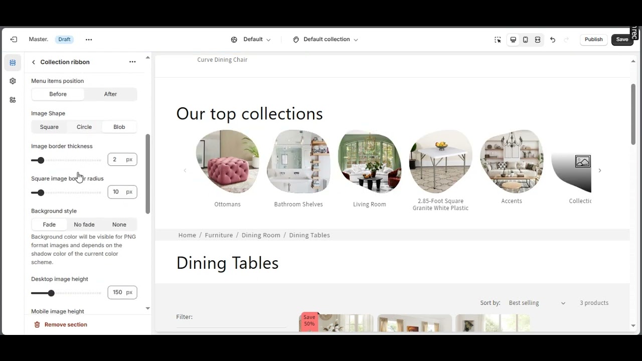 Master Shopify Theme: Collection ribbon and discount ribbon - YouTube
