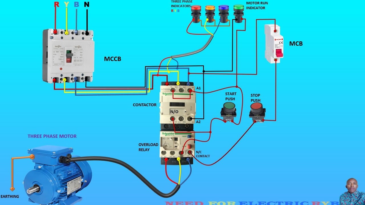 HOW TO CONNECT DOL STARTER FOR THREE PHASE MOTOR COMPLETE TUTORIAL ️ ...