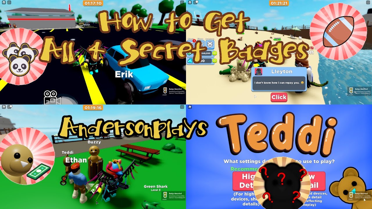 AndersonPlays Roblox 🧸Teddi - How to Get All 4 Secret Badges ...