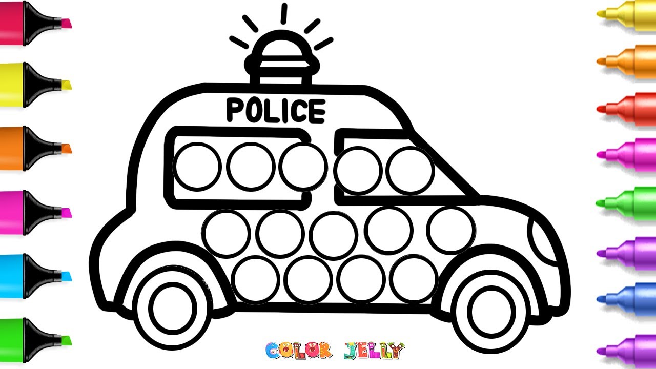 🚔How to Draw Pop It Police Car | Drawing, Painting and Coloring - YouTube